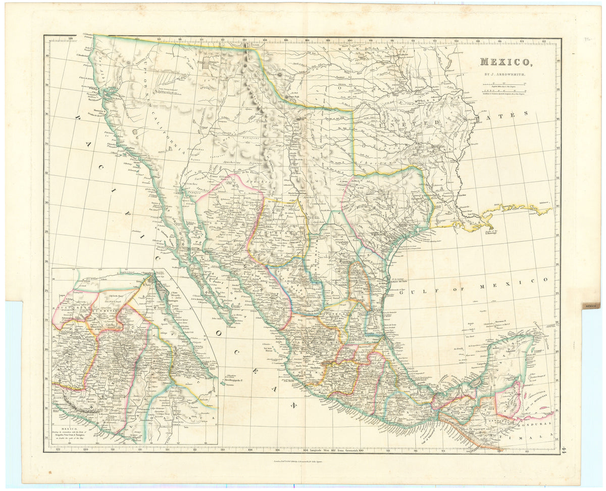 Mexico: Arrowsmith, 1840 – The Antiquarium Antique Maps | Quality ...