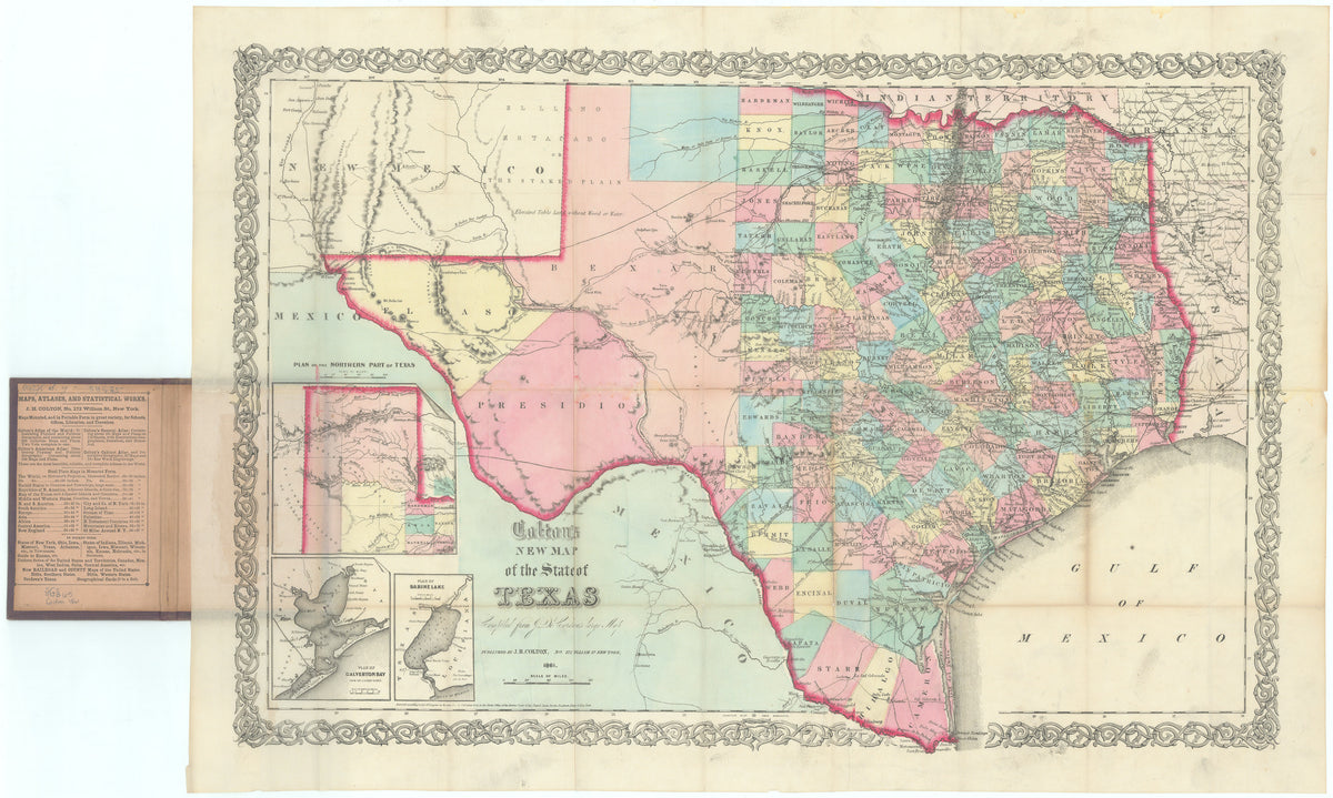 Colton's New Map of the State of Texas: Colton, 1861 – The Antiquarium ...