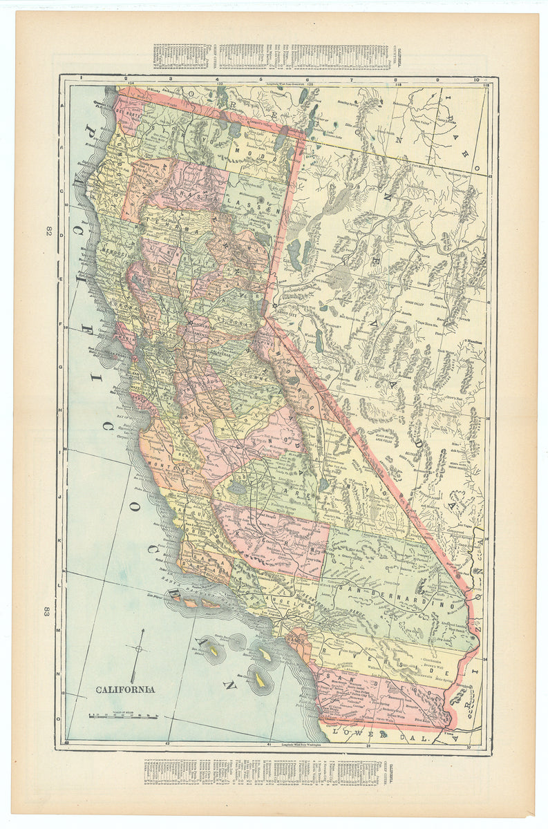 California: Cram, 1900 – The Antiquarium Antique Maps | Quality Custom ...