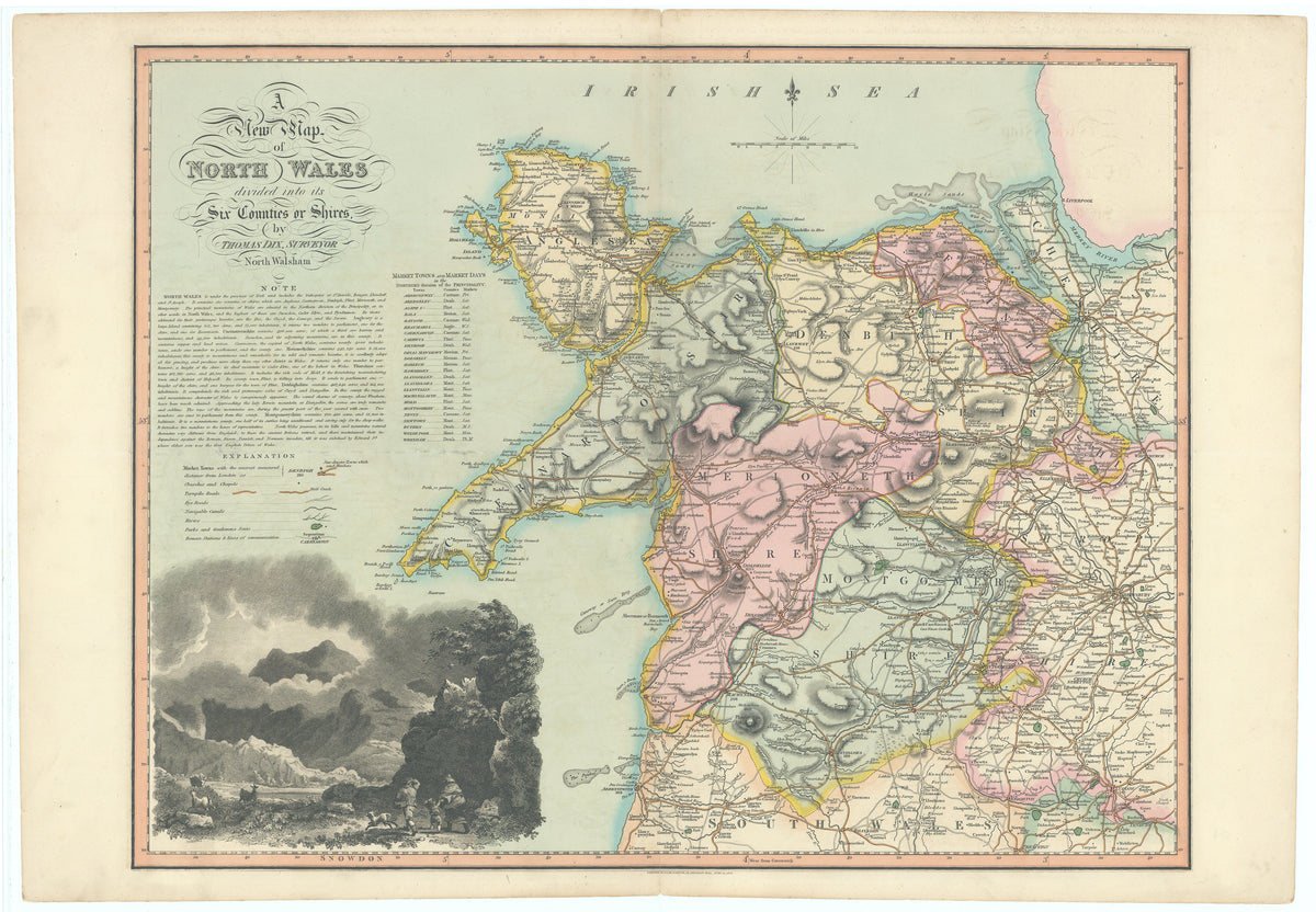 A New Map of North Wales divided into its Six Counties or Shires: Dart ...
