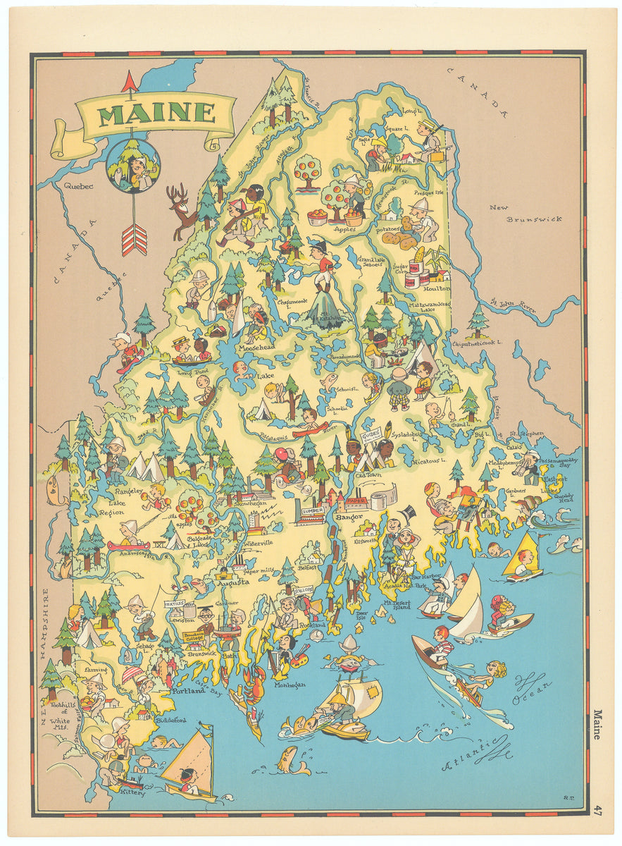 Maine: Ruth Taylor White, 1935 – The Antiquarium Antique Maps | Quality ...