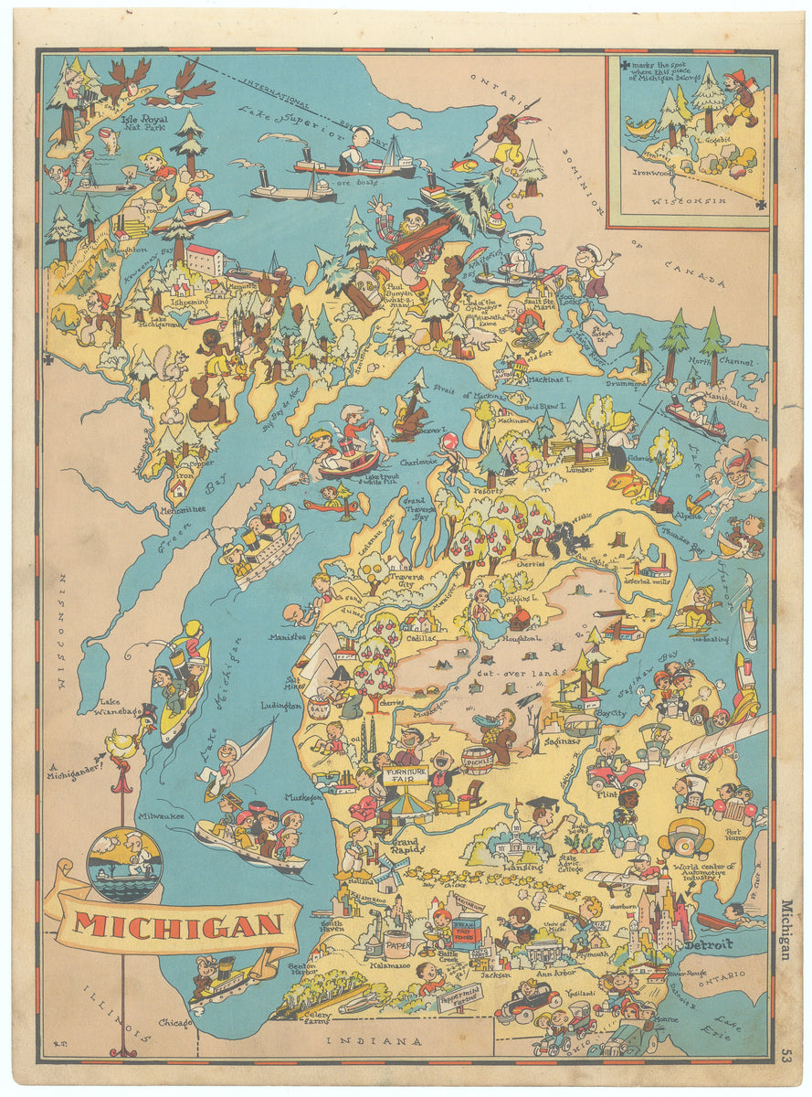 Michigan: Ruth Taylor White, 1935 – The Antiquarium Antique Maps ...