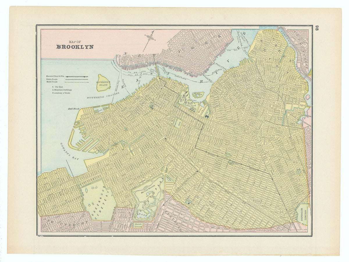 Map of Brooklyn: Cram, 1892 – The Antiquarium Antique Maps | Quality ...