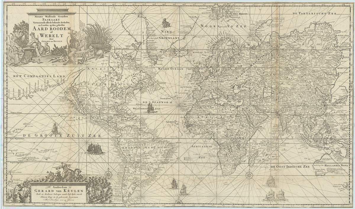 Nieuwe Wassende Graaden Paskaart Vertoonende...: Van Keulen, 1728 – The ...