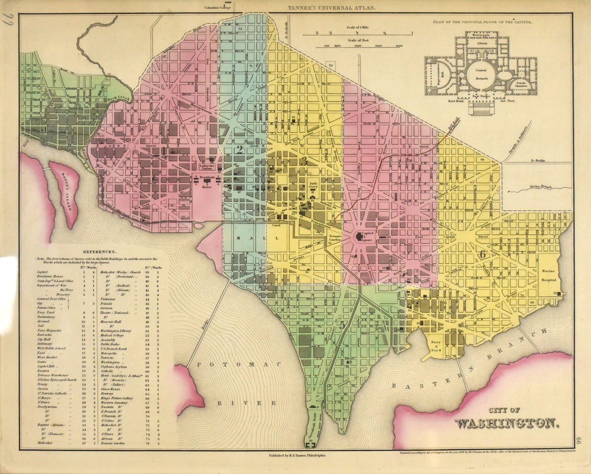 Washington, DC: Henry S. Tanner 1836 – The Antiquarium Antique Maps ...