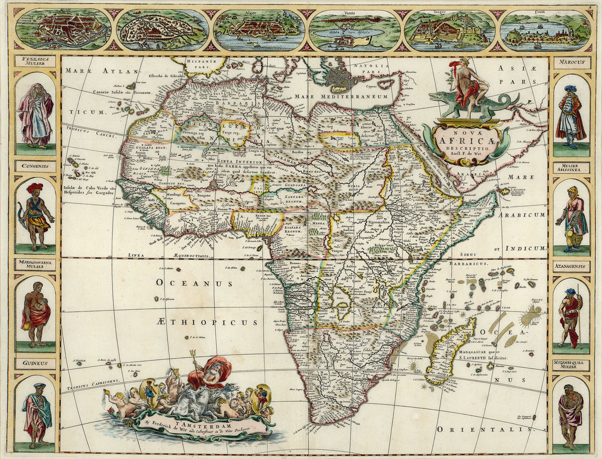 Novæ Africæ Descriptio: De Wit 1680 – The Antiquarium Antique Maps ...