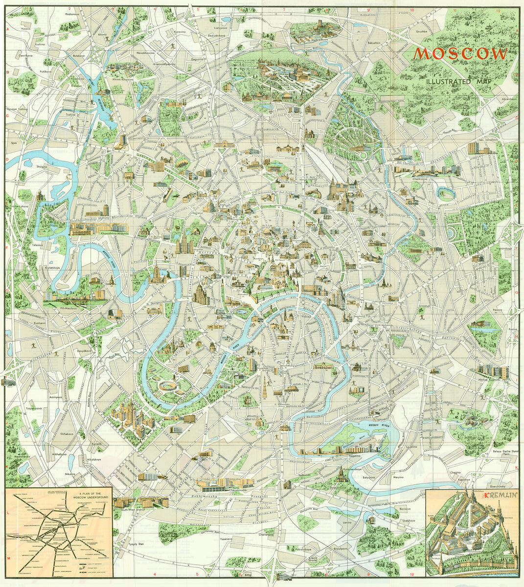 Moscow Illustrated Map: Moscow Chief Architectural and Planning Dept ...