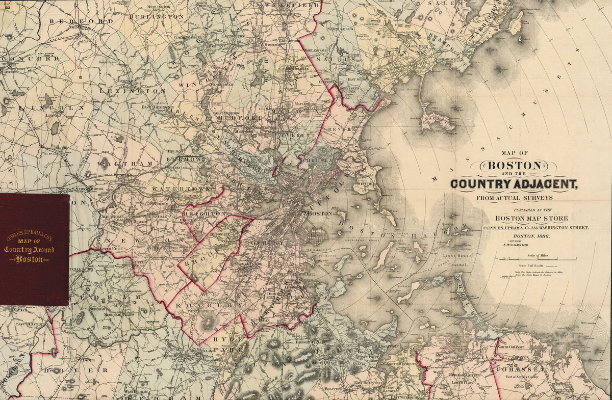 Map of Boston and the Country Adjacent: Cupples, Upham & Co. 1886 – The ...