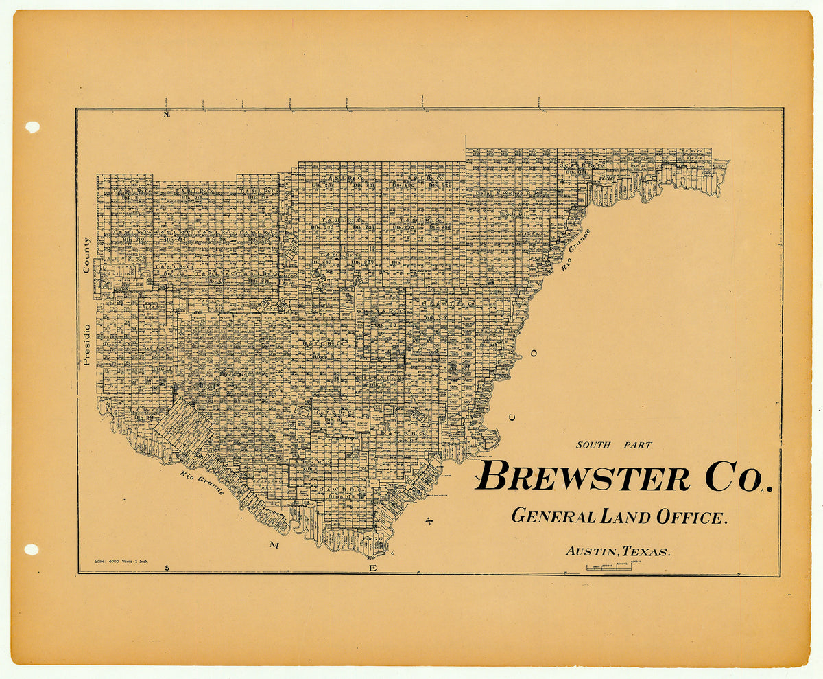 Brewster County (South) - Texas General Land Office Map ca. 1925 – The ...