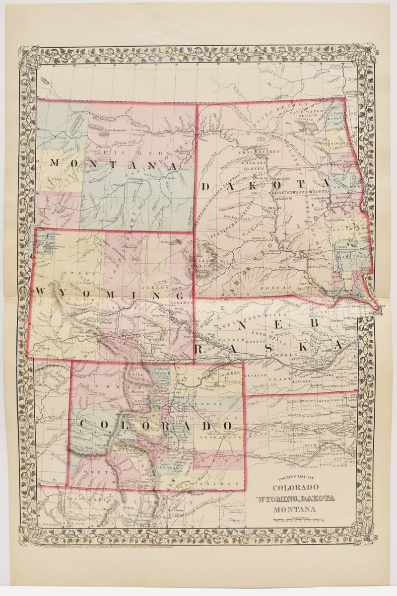 Colorado, Wyoming, Dakota, Montana: Mitchell: 1877 – The Antiquarium ...