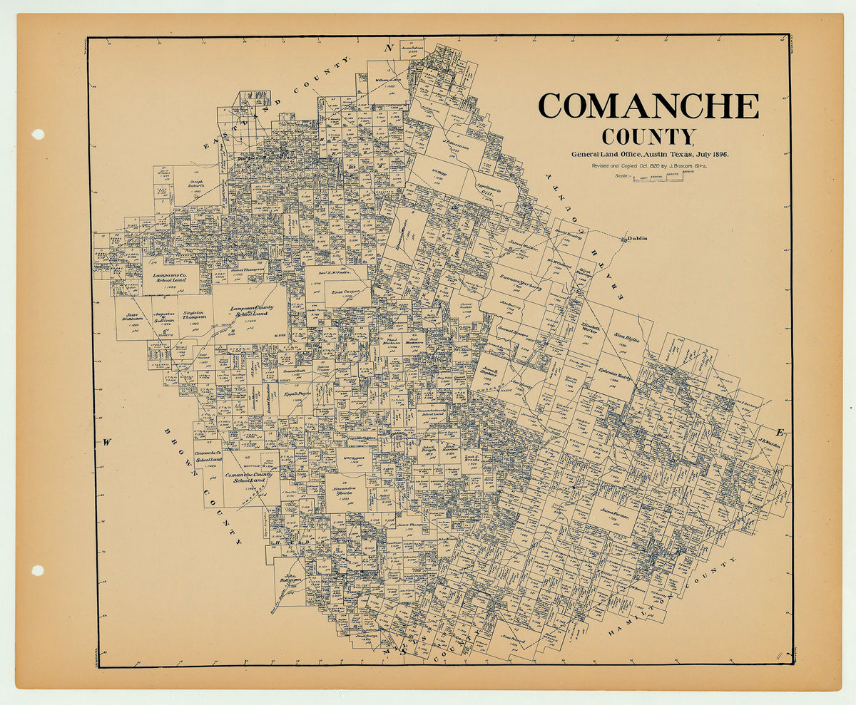 Comanche County - Texas General Land Office Map ca. 1925 – The ...