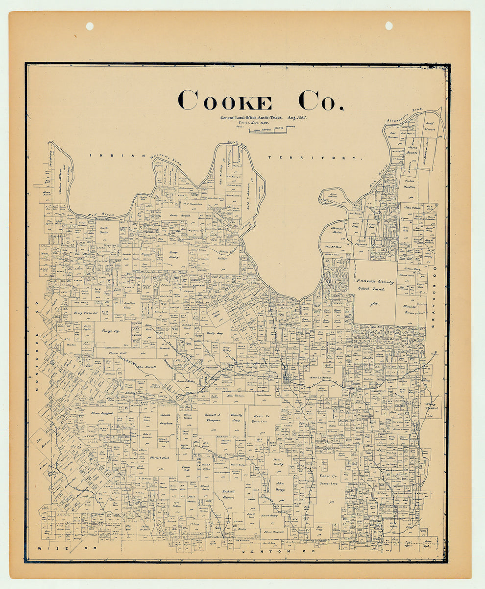Cooke County - Texas General Land Office Map ca. 1925 – The Antiquarium ...