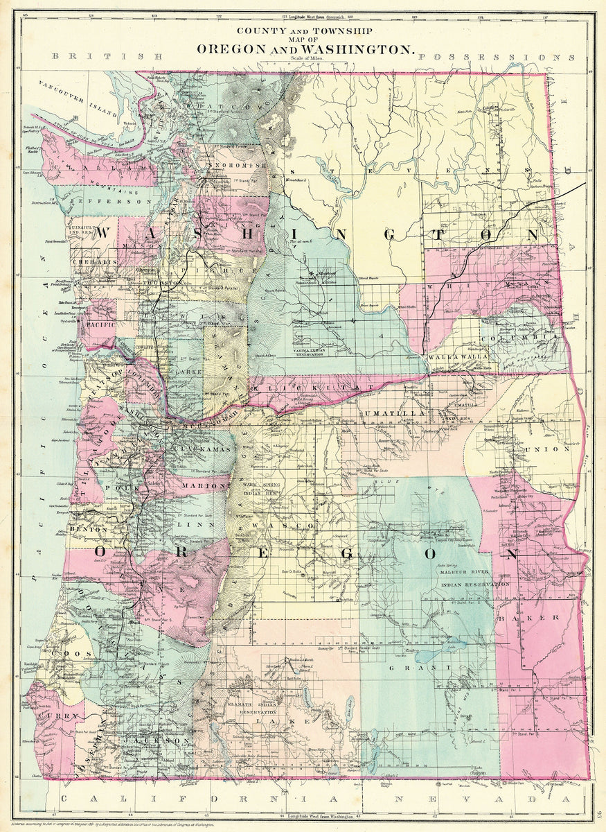 Map Of Oregon And Washington State Cities And Towns Oregon Maps