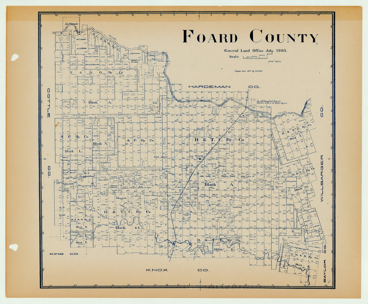 Foard County - Texas General Land Office Map ca. 1926 – The Antiquarium ...