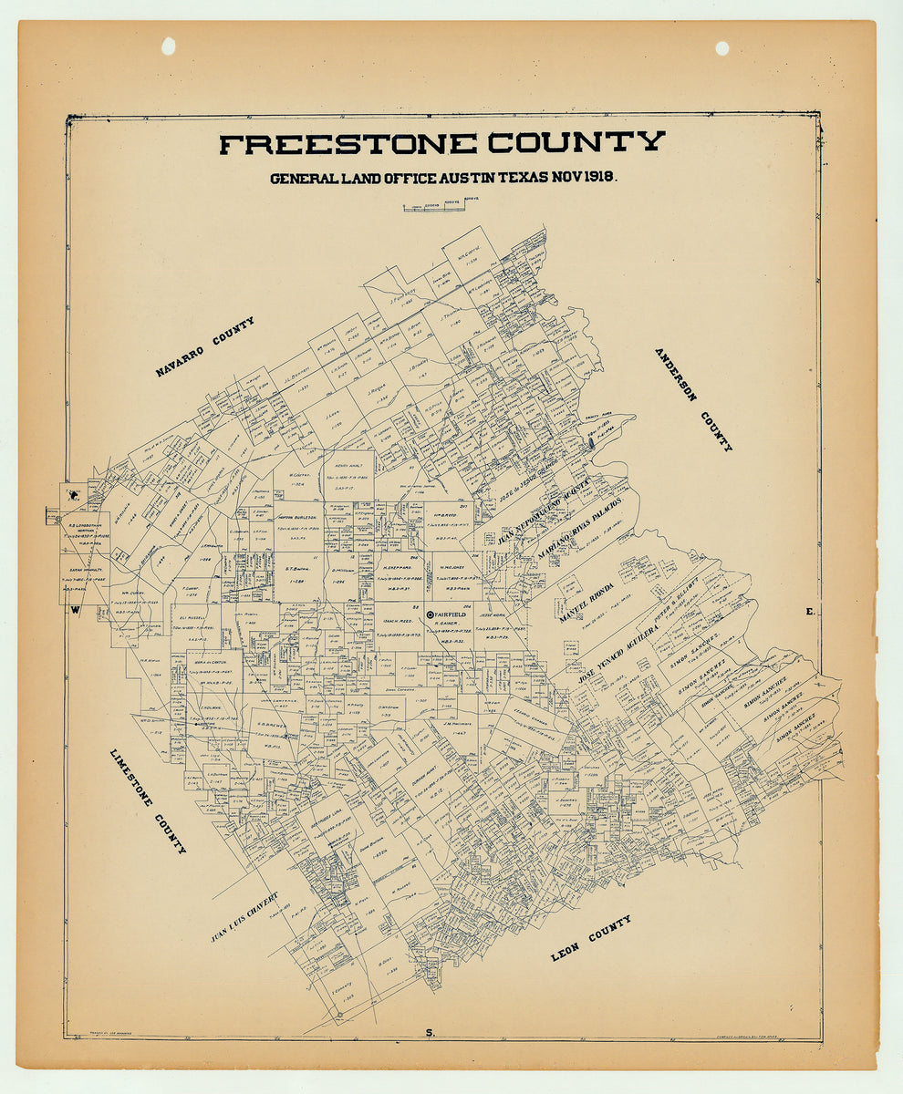 Freestone County - Texas General Land Office Map ca. 1925 – The ...