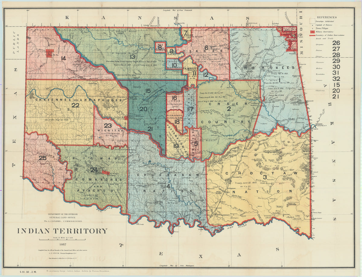 Indian Territory: General Land Office, 1887 – The Antiquarium Antique ...