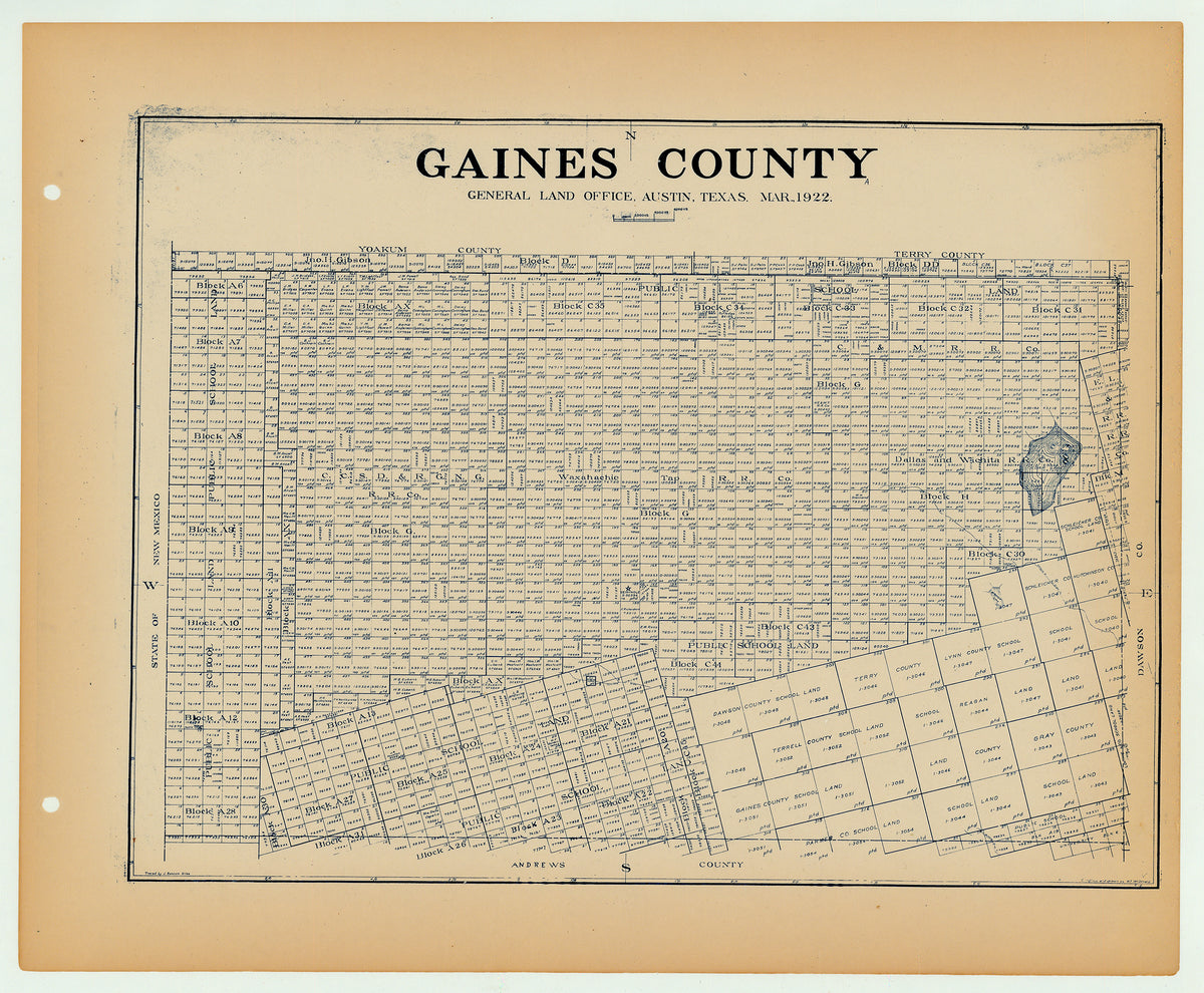 Gaines County - Texas General Land Office Map ca. 1926 – The ...