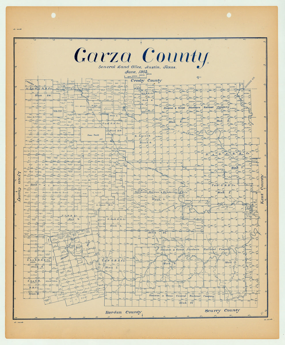 Garza County - Texas General Land Office Map ca. 1926 – The Antiquarium ...