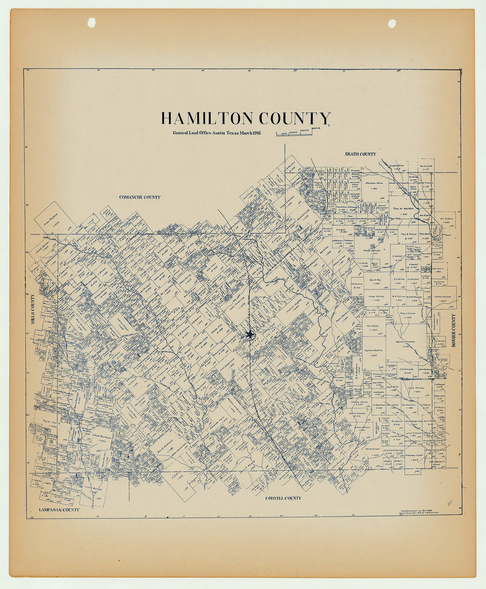 Hamilton County - Texas General Land Office Map ca. 1926 – The ...