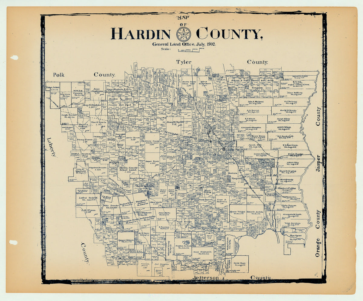 Hardin County - Texas General Land Office Map ca. 1925 – The ...