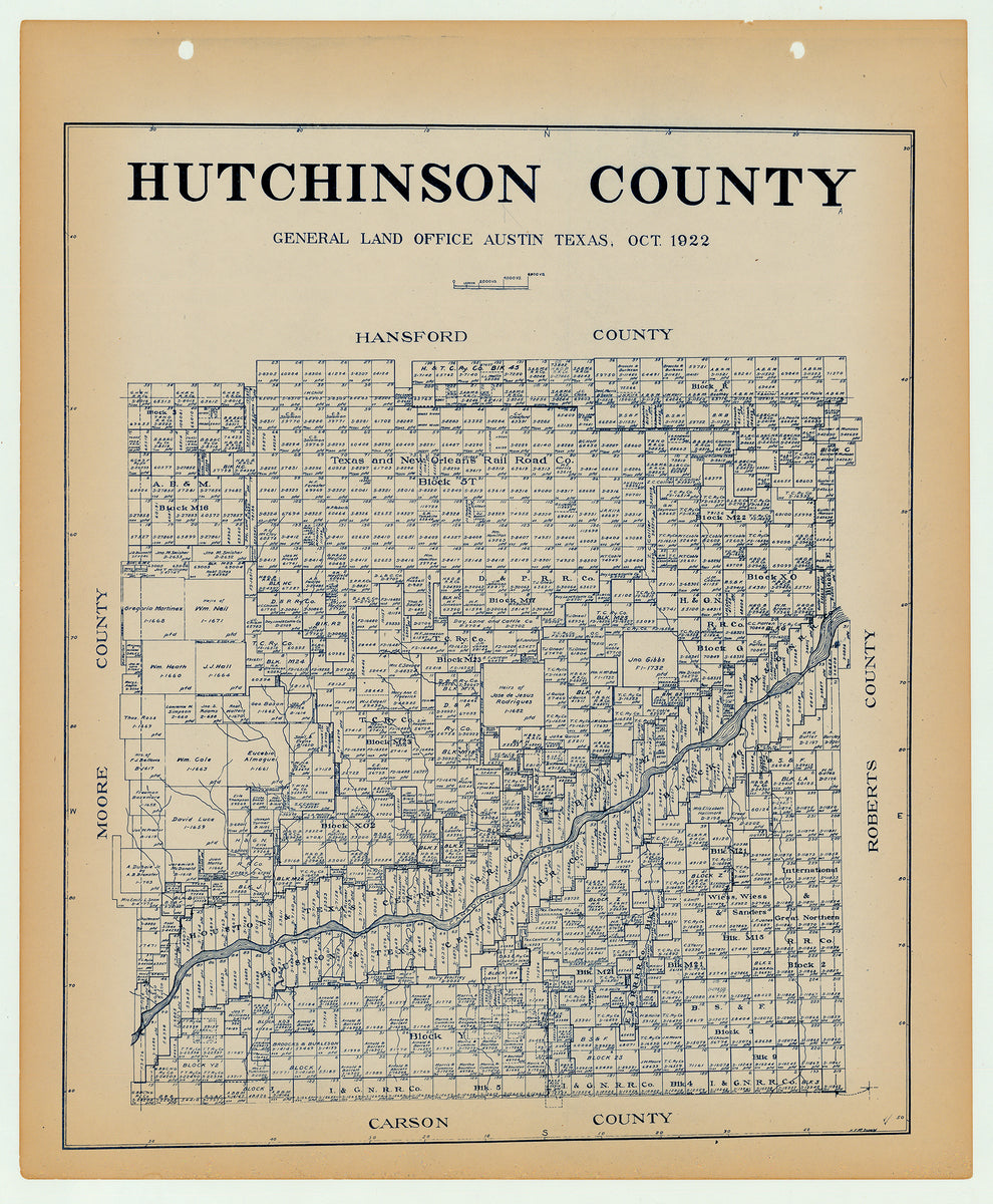 Hutchinson County - Texas General Land Office Map ca. 1926 – The ...