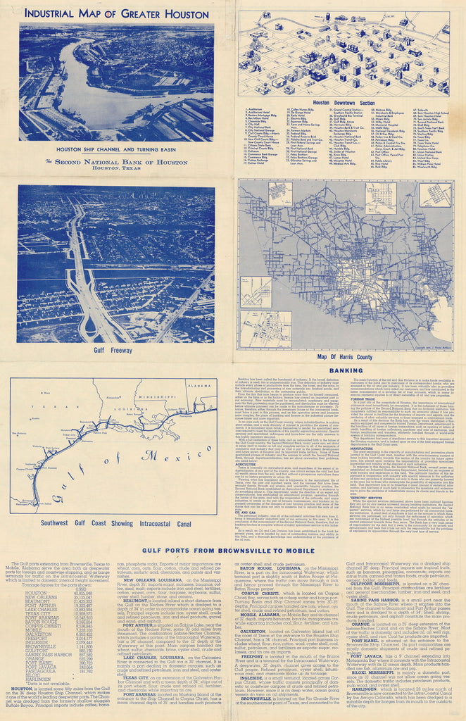 Industrial Map of Greater Houston: Second National Bank of Houston 195 ...