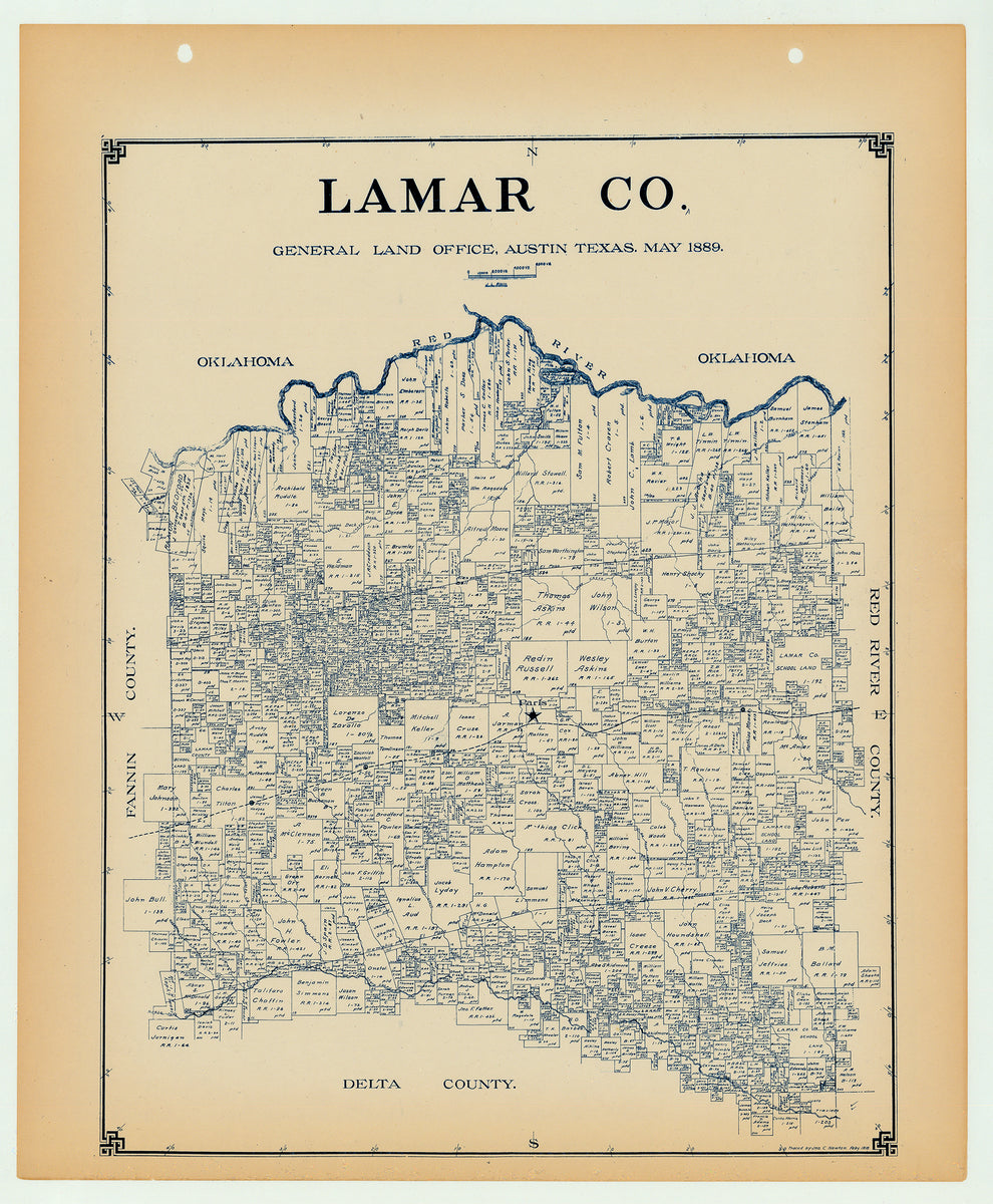 Lamar County - Texas General Land Office Map ca. 1926 – The Antiquarium ...