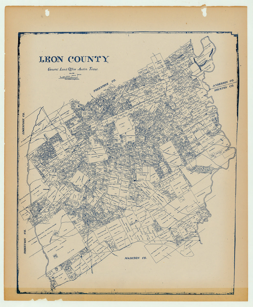 Leon County - Texas General Land Office Map ca. 1926 – The Antiquarium ...