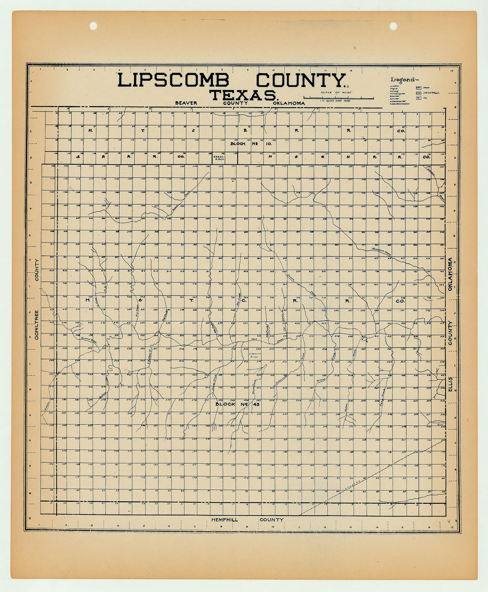 Lipscomb County - Texas General Land Office Map ca. 1926 – The ...