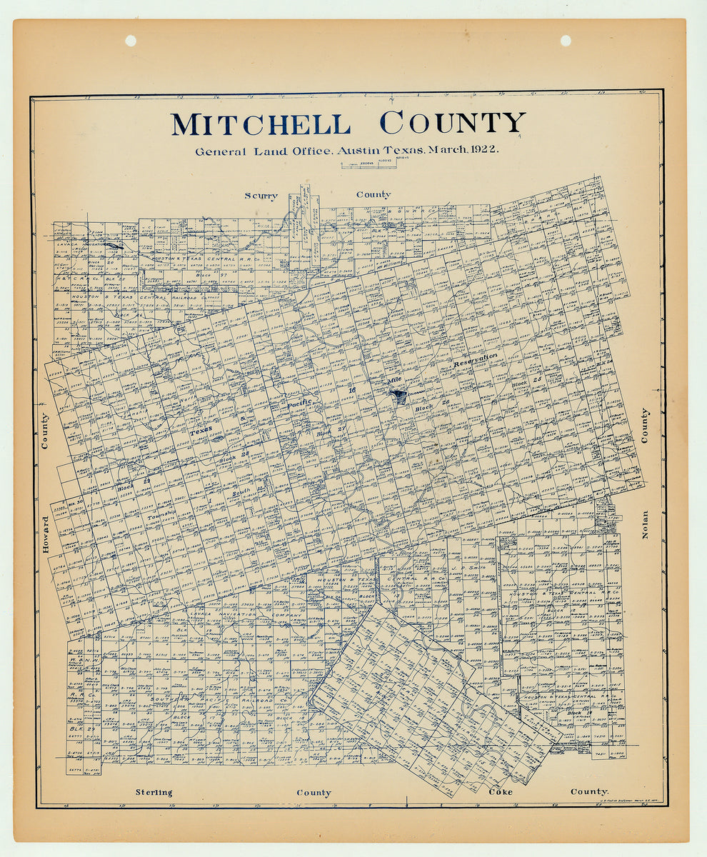 Mitchell County - Texas General Land Office Map ca. 1926 – The ...