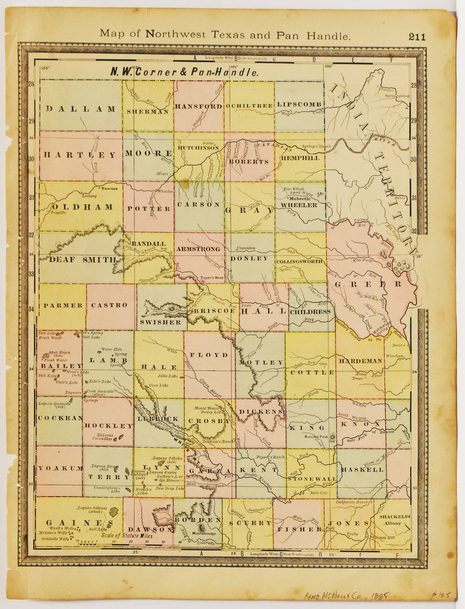 Northwest Texas and Panhandle: Rand, McNally & Co. 1885 – The ...