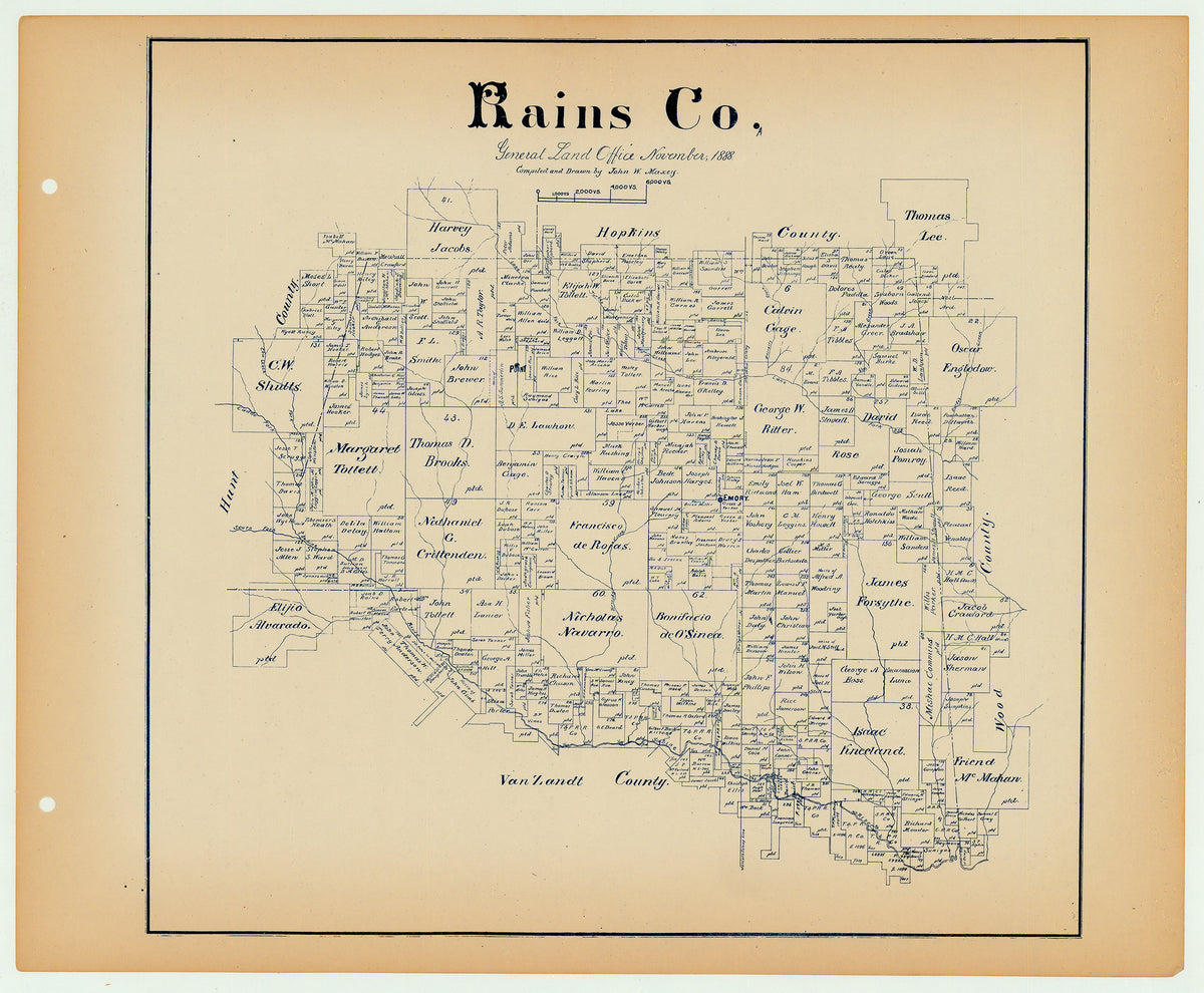 Rains County - Texas General Land Office Map ca. 1926 – The Antiquarium ...