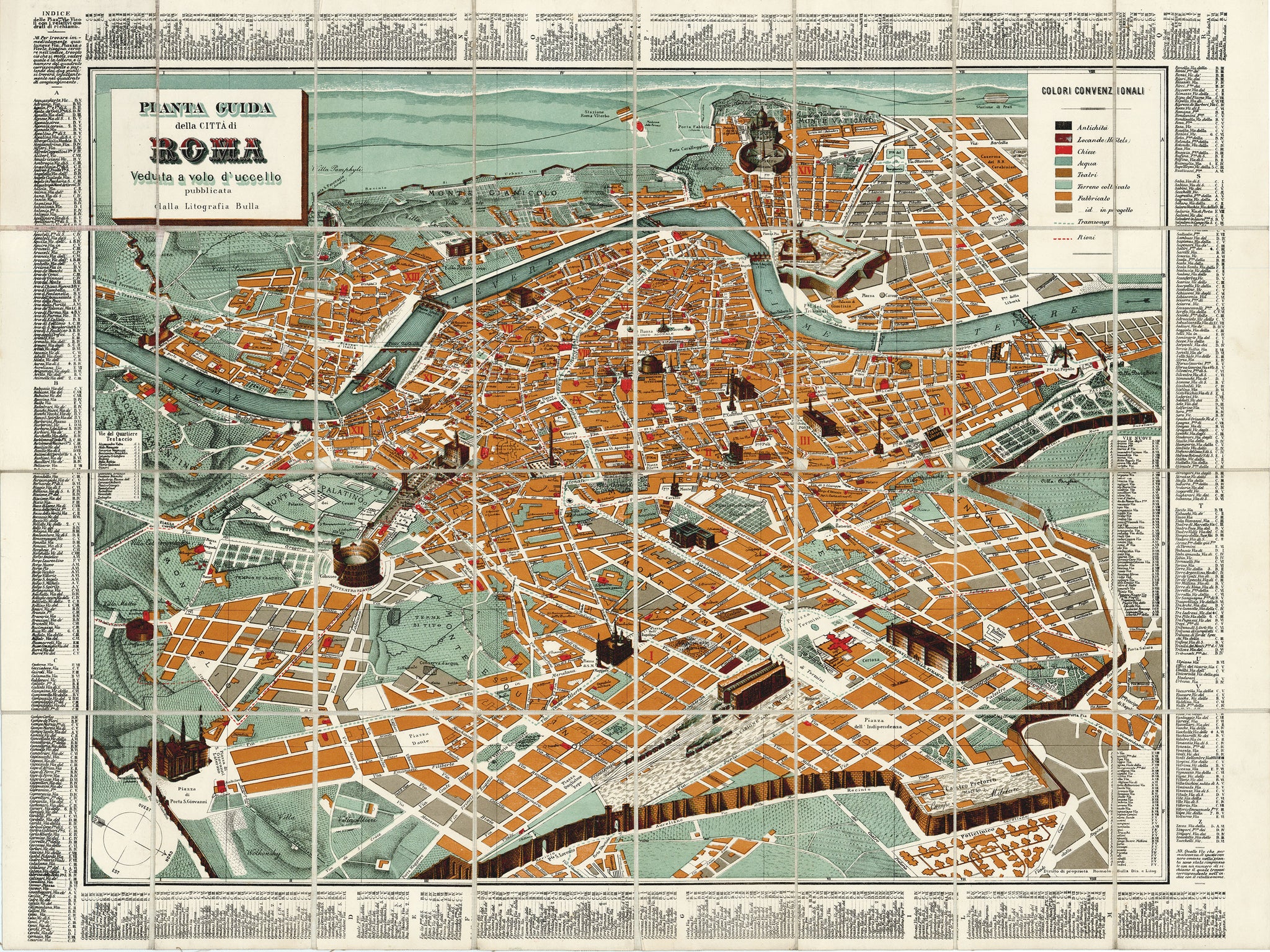 Old Map Reproductions Rome 1900 Meyers Map South Italy Rome Naples