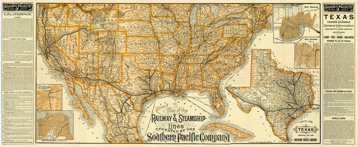Southern Pacific Railroad Map 1891 Map Of The Union Pacific Railway