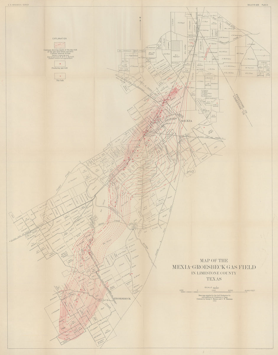 Map of the Mexia-Groesbeck Gas Field in Limestone County Texas: U. S ...