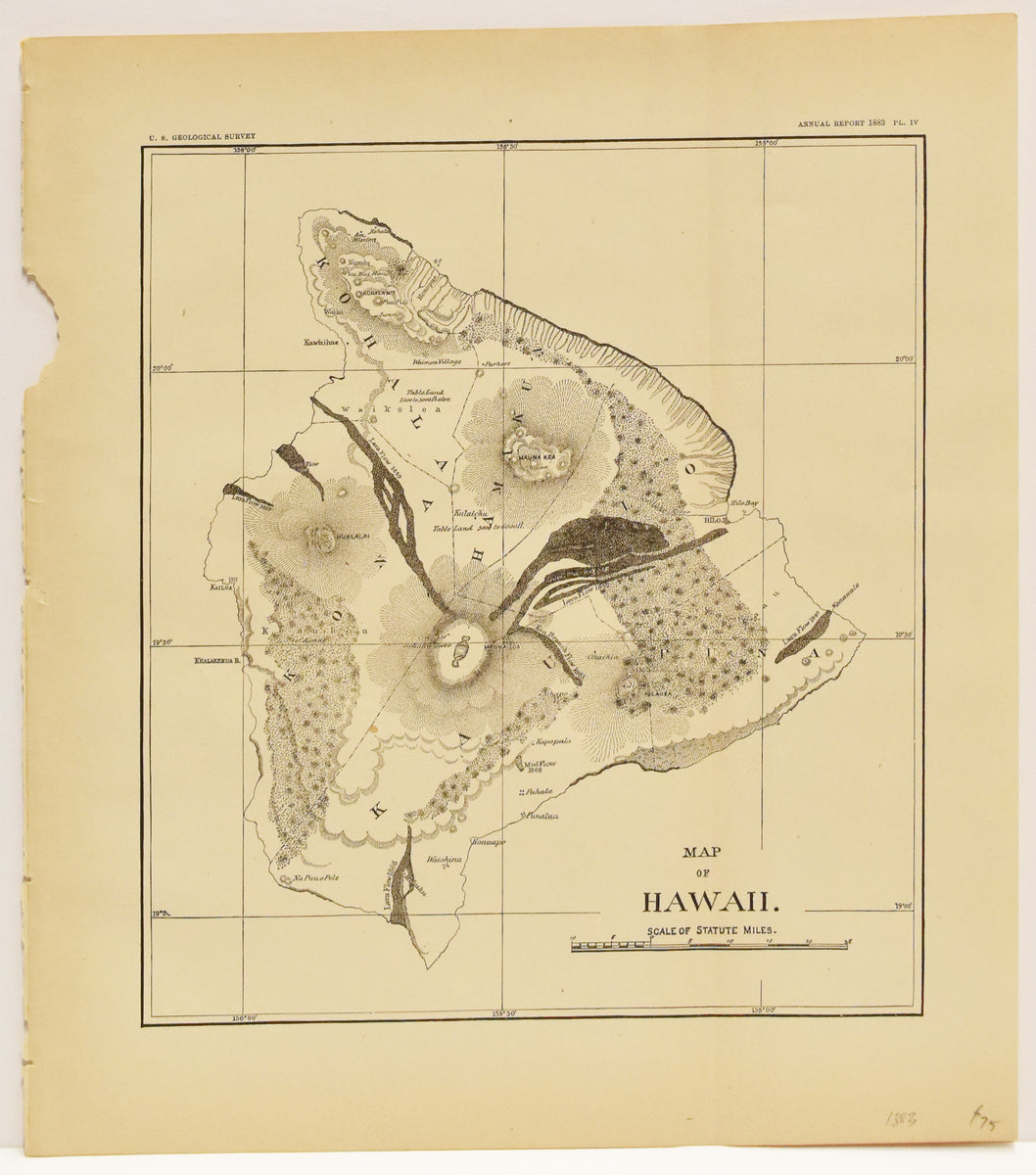 Map of Hawaii: U.S. Geological Survey 1883 – The Antiquarium Antique ...